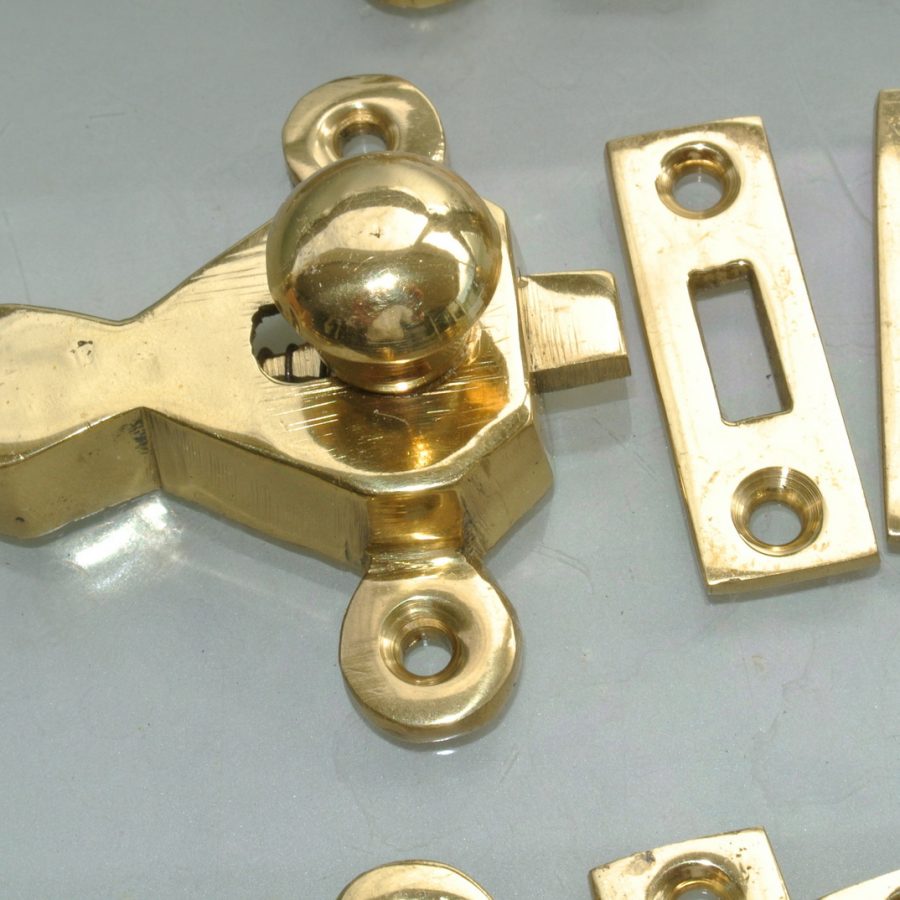 2 small polished box Latch catch 2.1/2" banjo box watson 1850 door ...