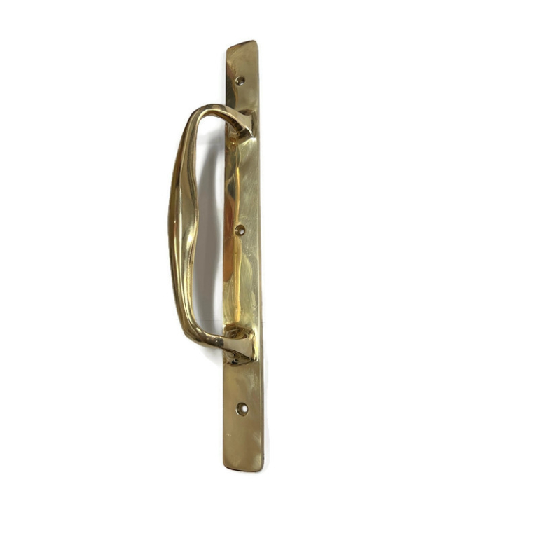 2 NARROW heavy 1” wide 12″ inch long barn door grab Solid Brass Large ...